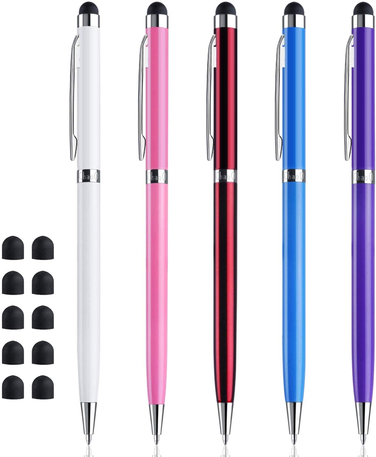 Stylus Pens, 10 Pcs Rose Gold Clip 2 in 1 Capacitive Stylus and ...