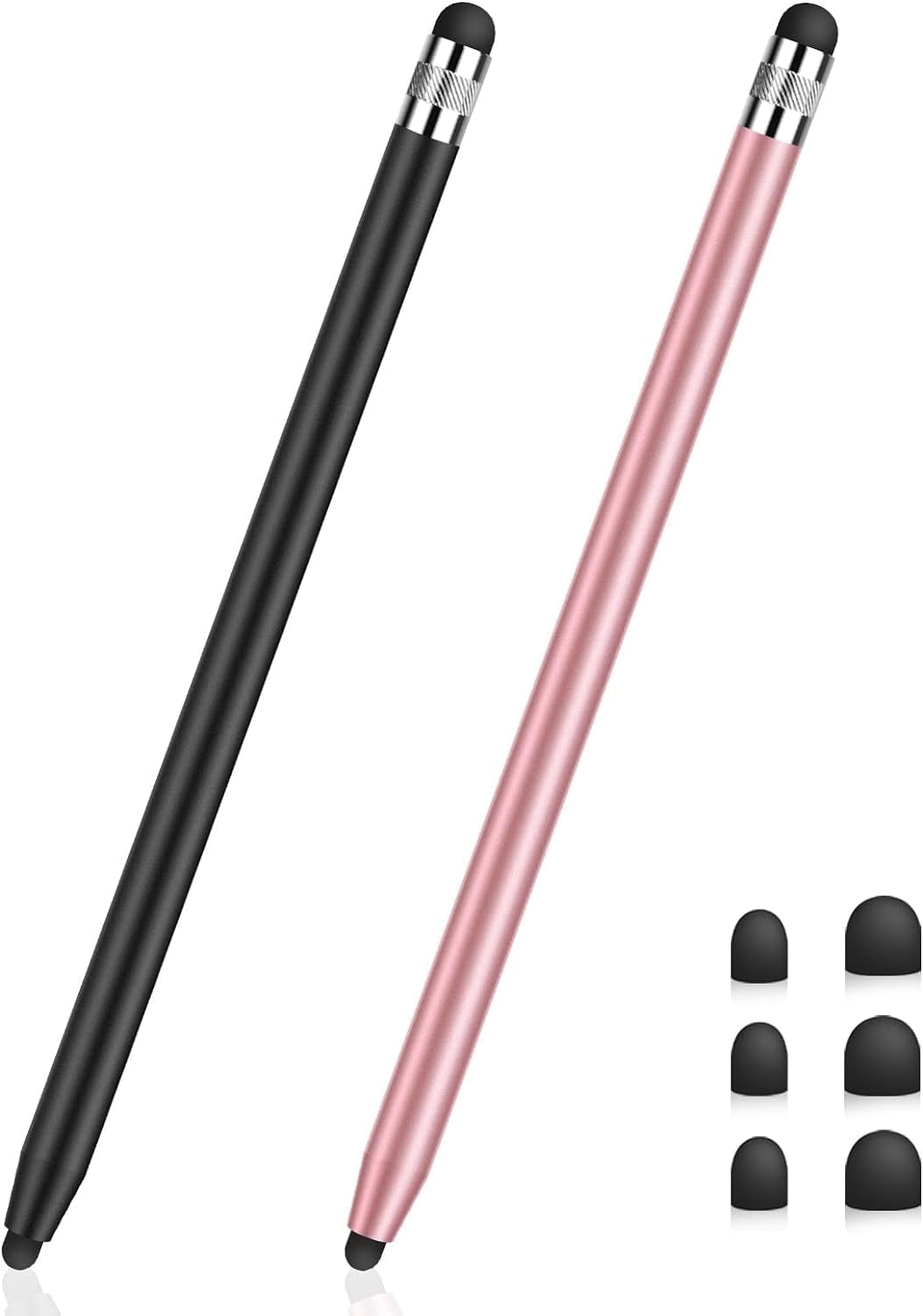 Antier Dual-Size Rubber Tip Pen for All Touchscreens, 2-Pack with 6 ...