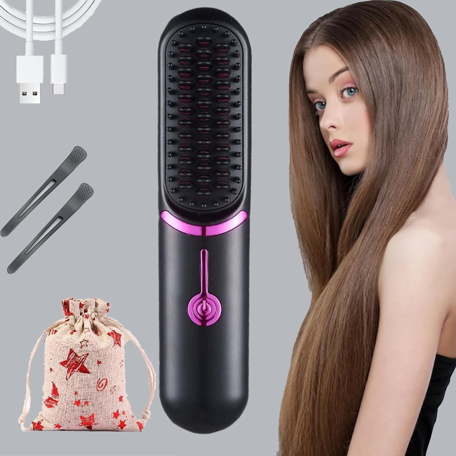 Styluse Hair Straightener, 2 in 1 Portable Cordless Hair Straightener ...