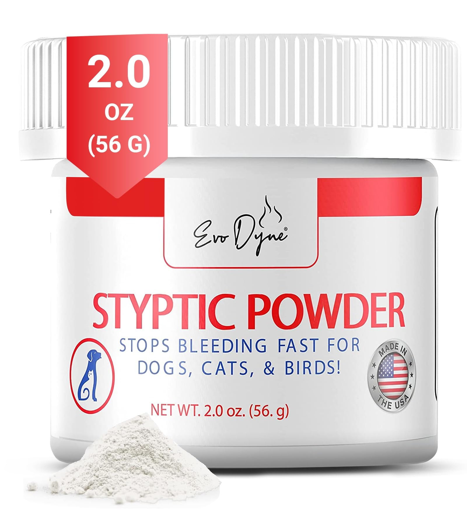 Styptic Powder for Dogs, Cats, and Birds (2 oz) by Evo Dyne | Fast ...