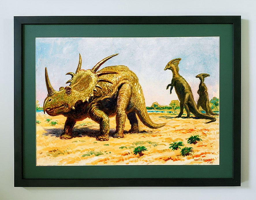 Styracosaurus, Dinosaur Poster Print Art by Charles R Knight. Many ...