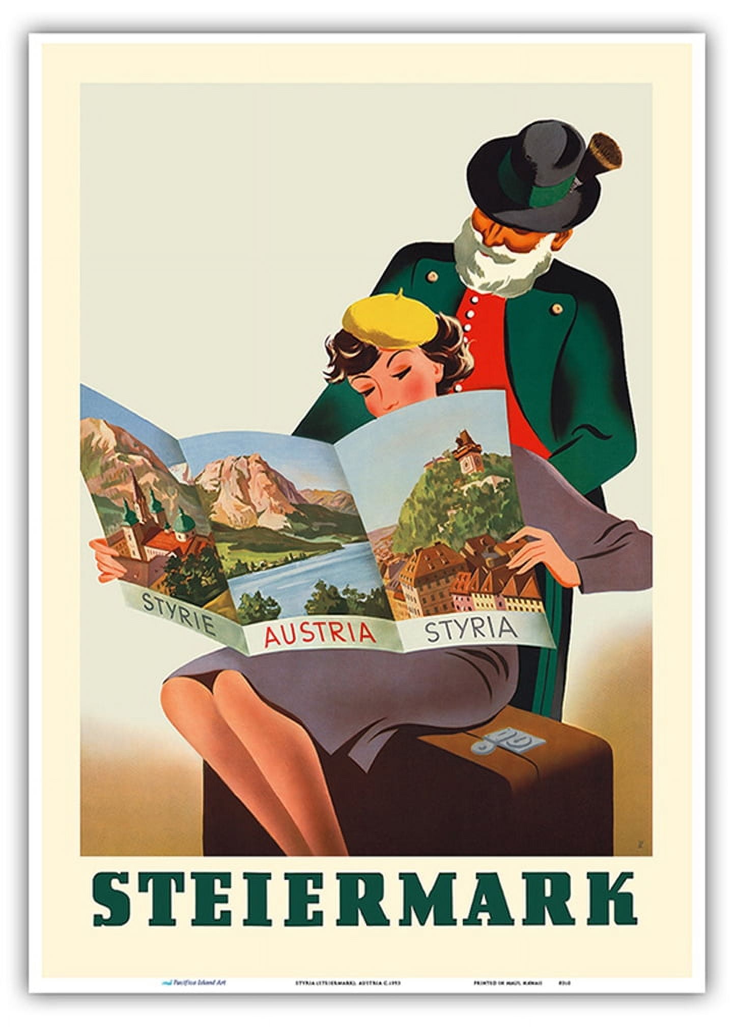 Styria (Steiermark) Austria - Vintage Travel Poster c.1953 - Master Art ...