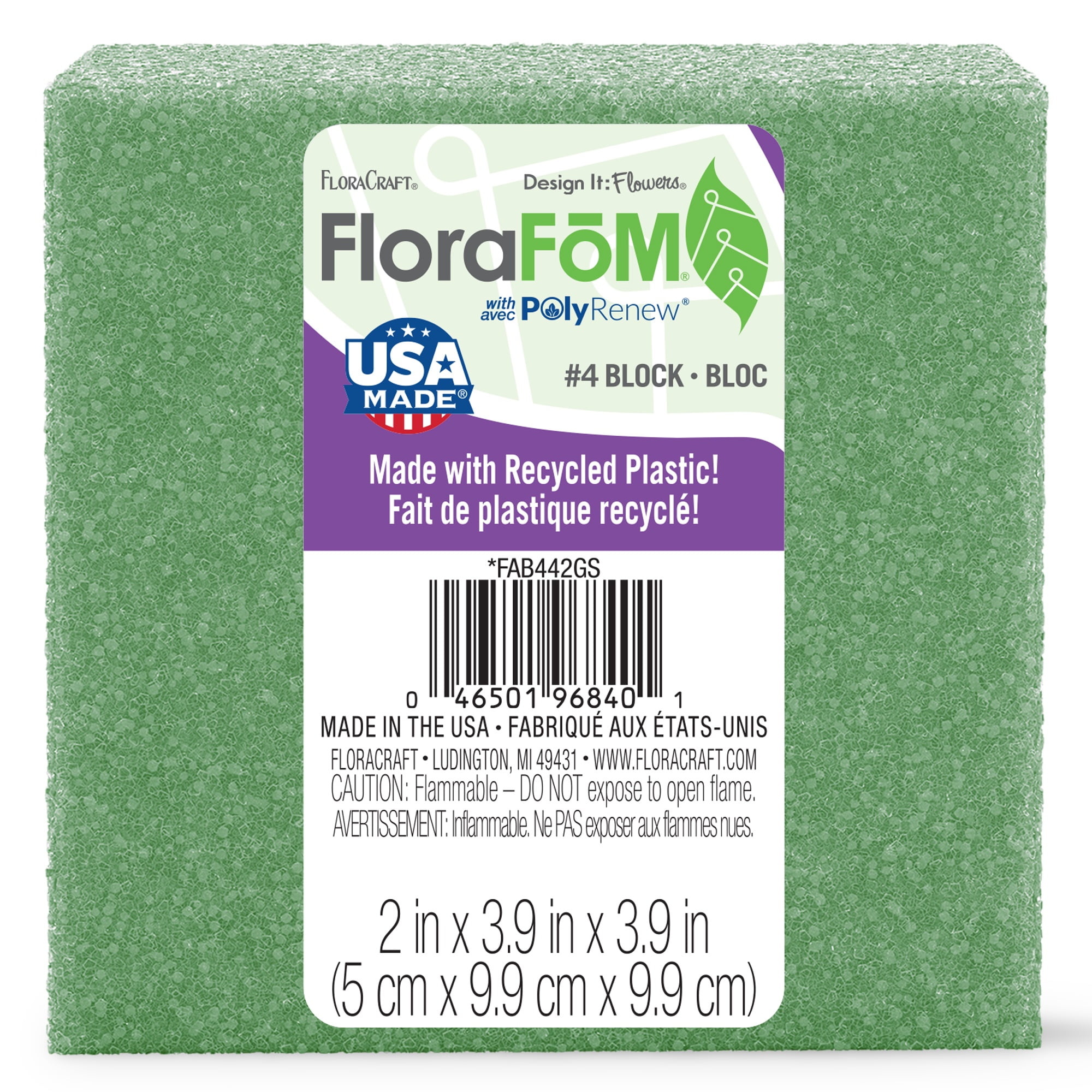 Styrofoam Block Arranger, 3.875" x 3.875" x 1.938", 1pk, Green ...