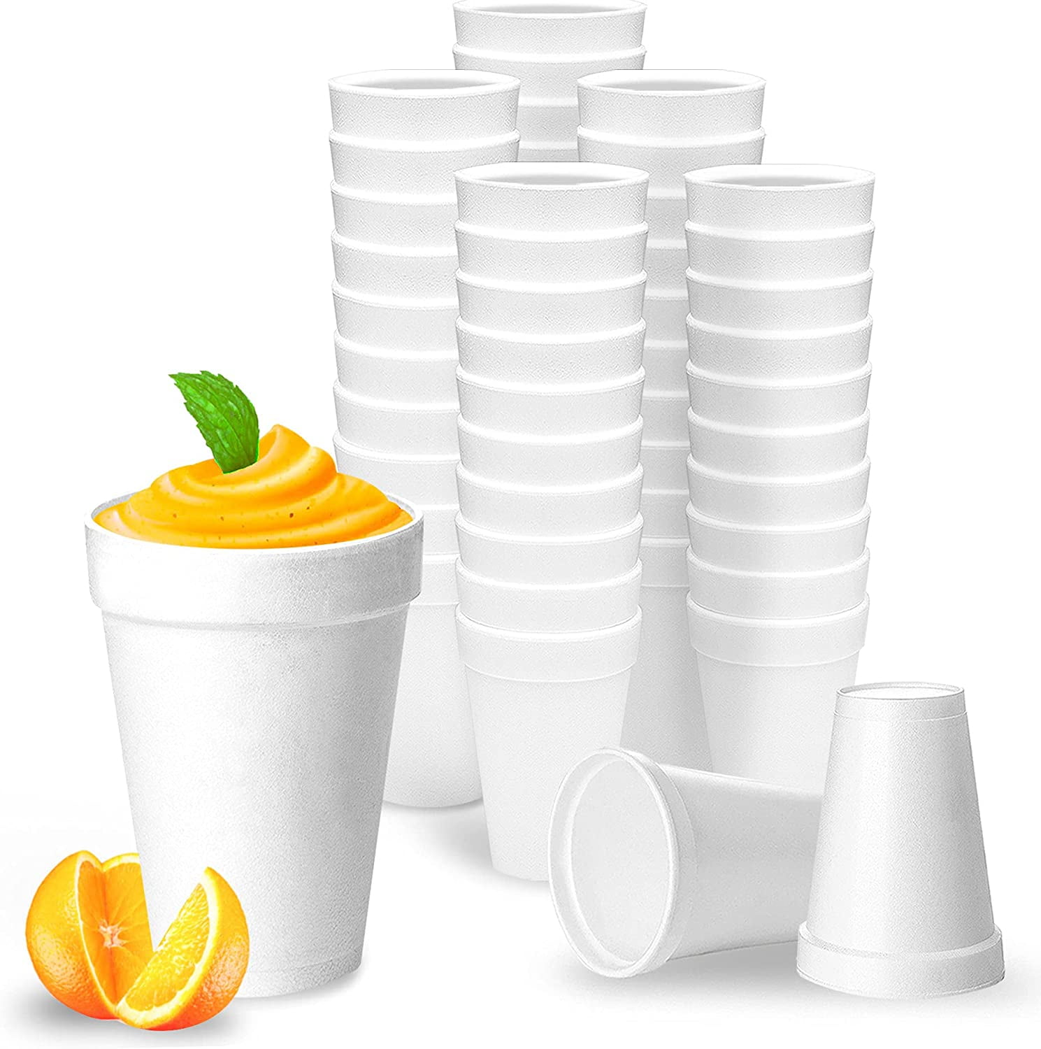 Shop Square Styrofoam Cups 20 Oz Disposable Foam Hot Cold Cups White ...