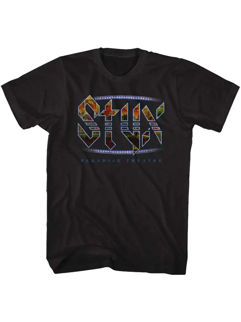 Styx 1981 Paradise Theatre Rock Band Logo Black Cotton T-Shirt for ...
