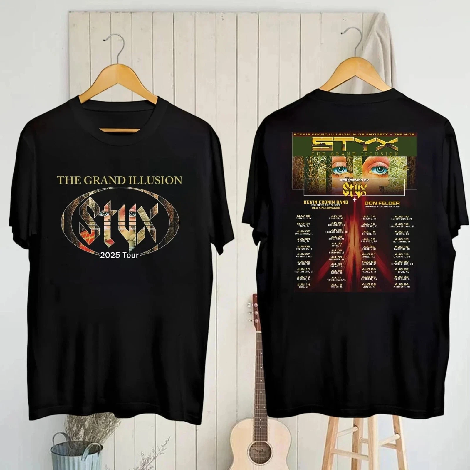 Styx 2025 Band the Grand Illusion Tour 2025 Concert Fan Gifts T-Shirt ...