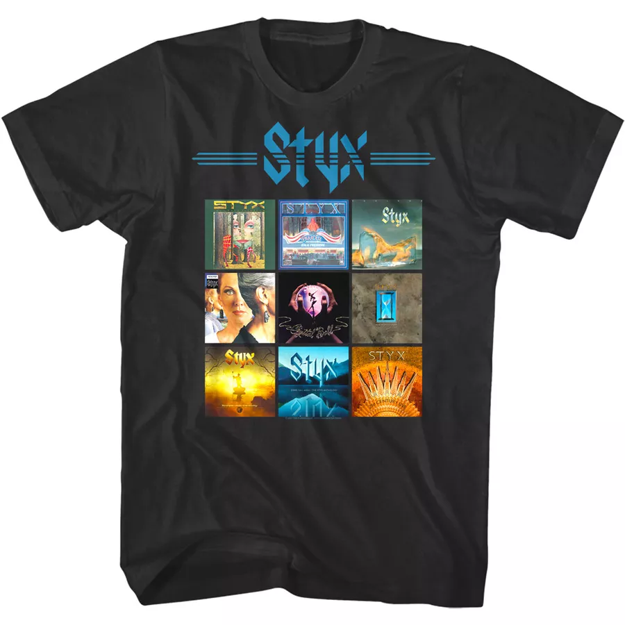 Styx Album Covers Art Men's T Shirt Collection Rock Band Tour Merch ...