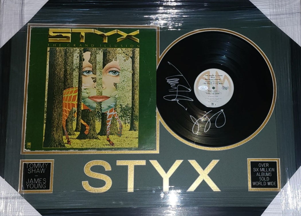 Styx Band Signed The Grand Illusion Record James Shaw Tommy Young ...