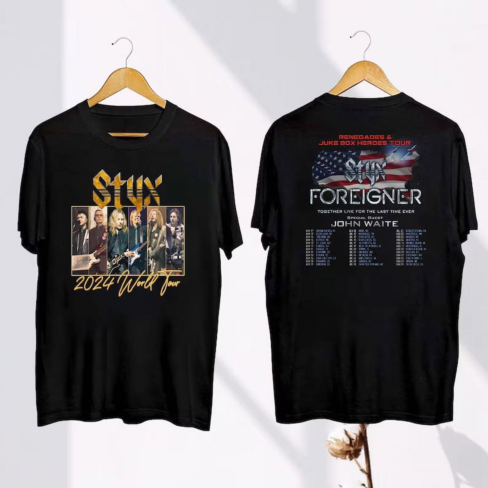 Styx Band Tour 2024 Shirt, 2024 Styx And Foreigner Band Tour Shirt ...