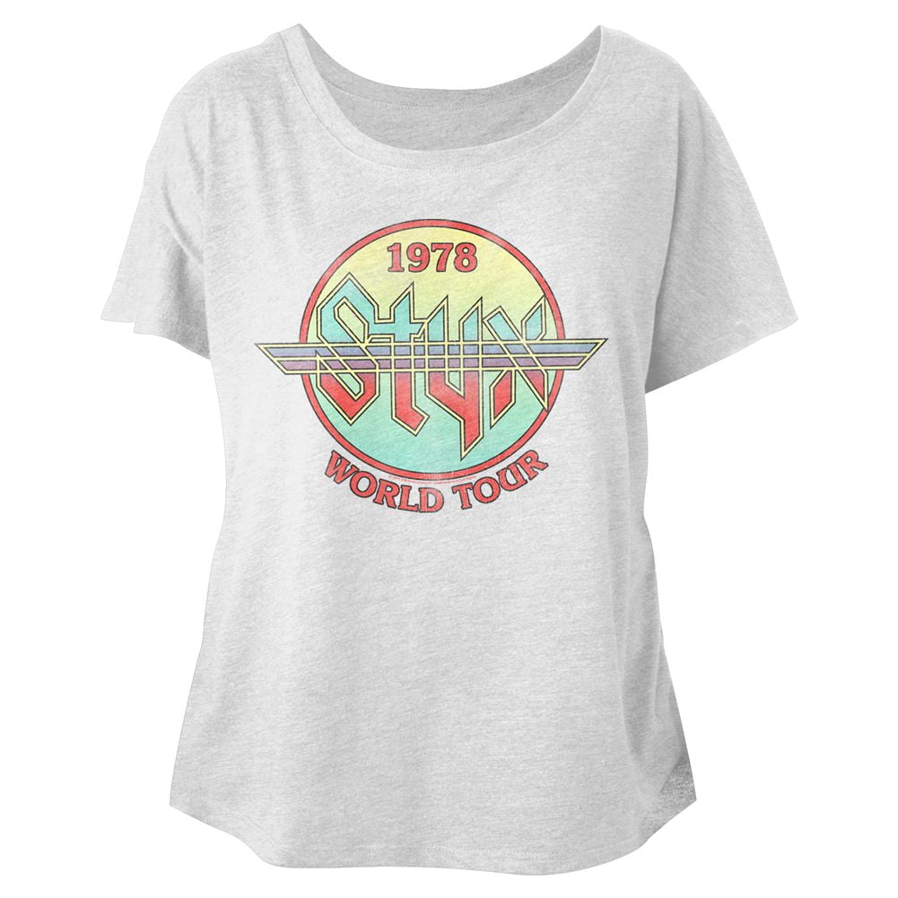Styx Circle Tour White Heather Ladies Dolman T-Shirt - Walmart.com
