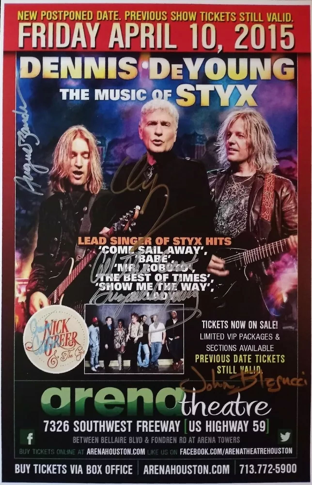 Styx Dennis DeYoung Poster in 2015 Reproduction Reprint concert poster ...