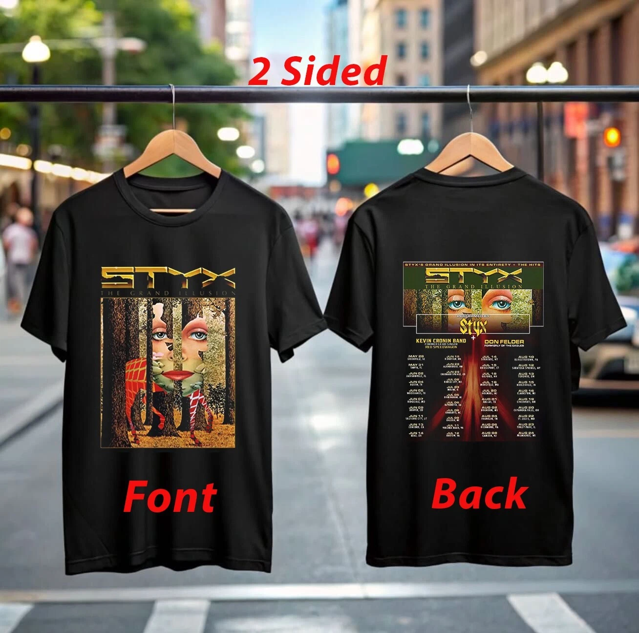 Styx The Grand Illusion Tour 2025 T-Shirt Official Concert Merch Rock ...