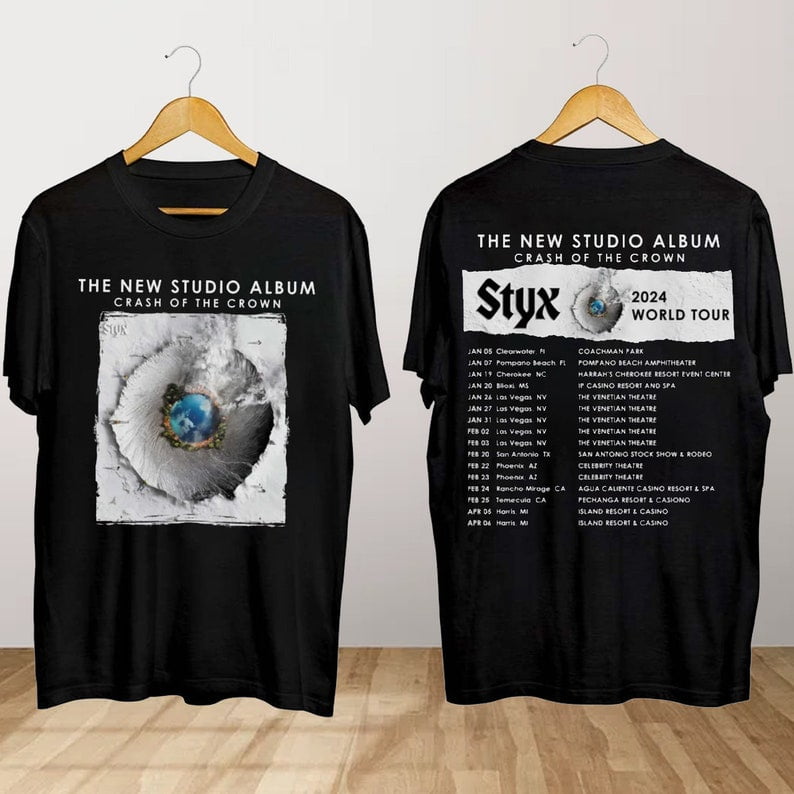 Styx The New Studio Album Crash Of The Crown Shirt, Styx Concert Shirt, Styx 2024 World Tour ...