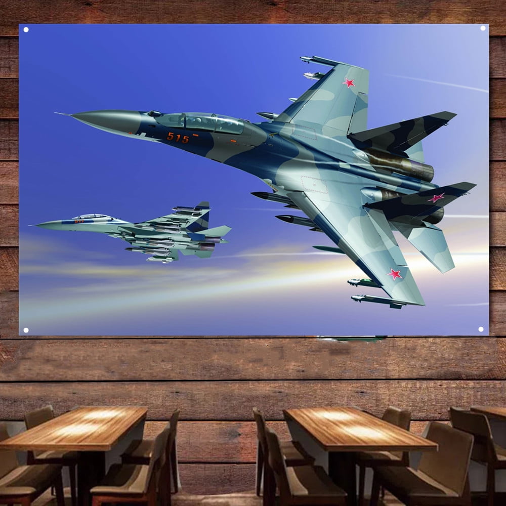 Su-30MK Military Fighter Jet Wall Decor - Attack Aircraft Canvas Print ...