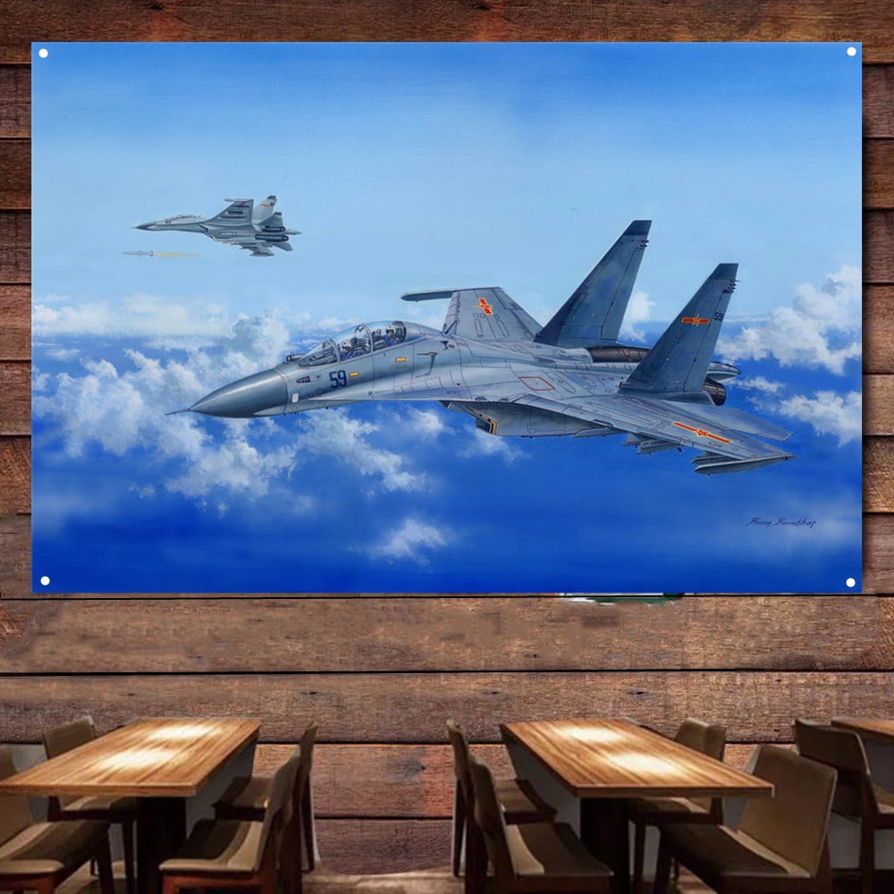 Su-30MKK Flanker G Fighter Jet Poster Wall Banner & Flag Air Force ...