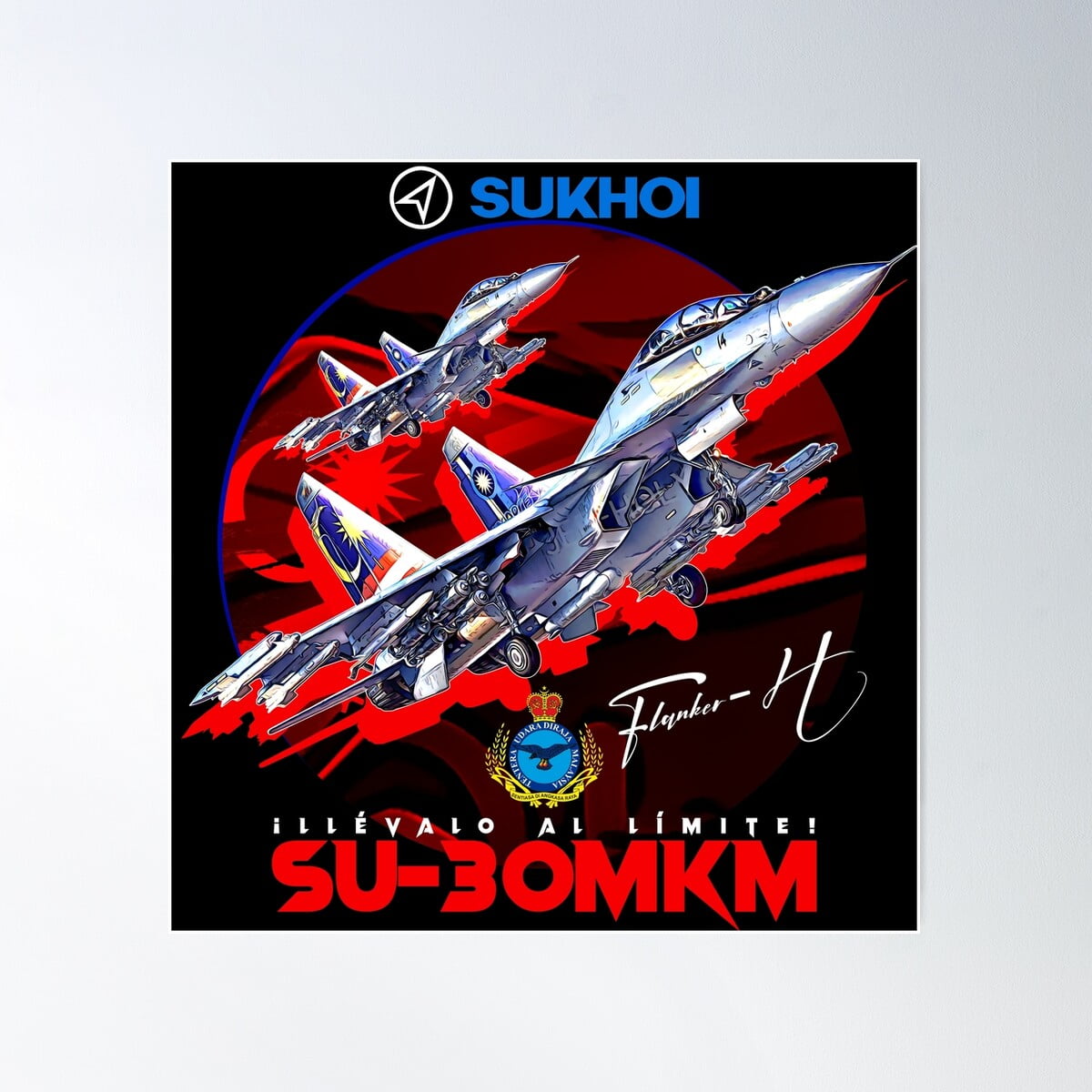 Su-30Mkm Flanker-H – Malaysian Air Force Fighter Jet Poster Wall Art ...