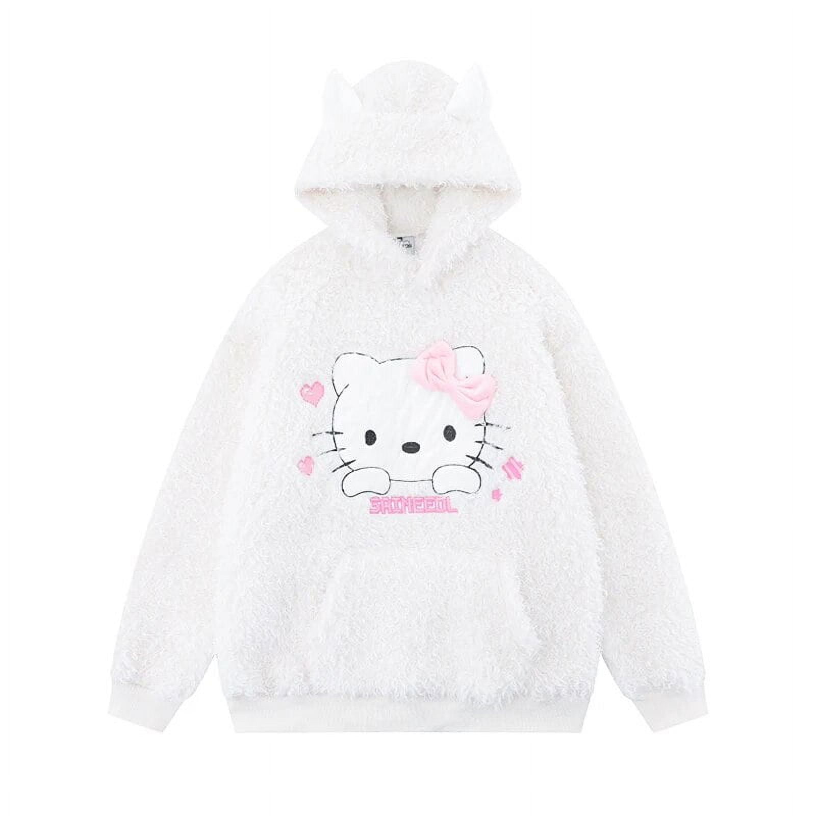 Suéter con capucha de Hello Kittys Sherpa para mujer Tops de felpa de ...