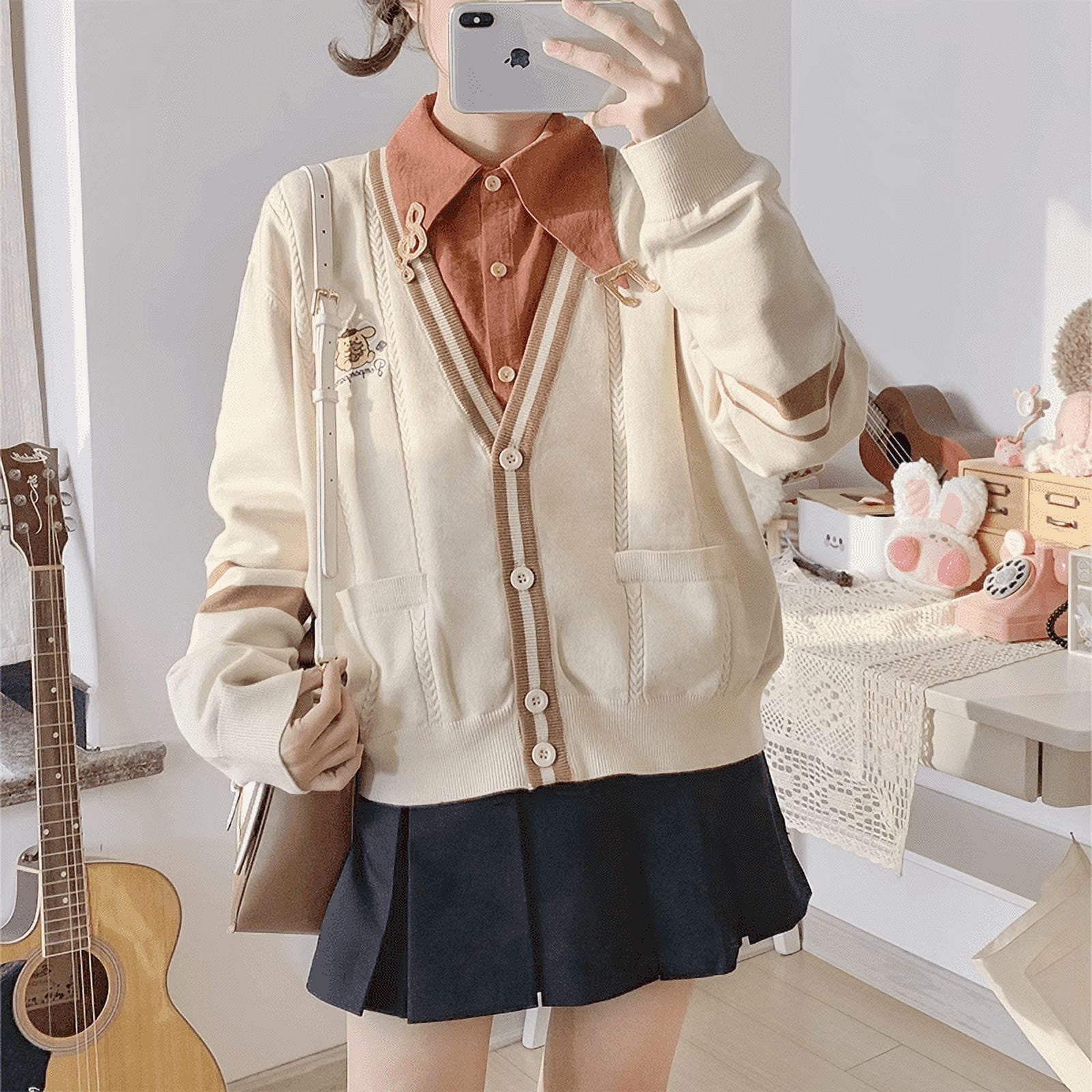 Suéter de punto bordado Kawaii My Melody para mujer Sanrios Kittys ...