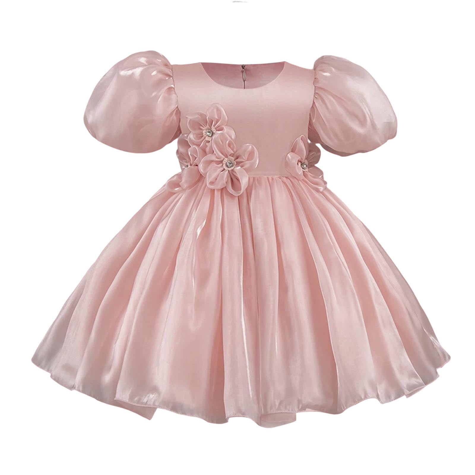 SuTry Baby Girls' Princess Dress 2025 Trendy Flying Sleeves Back Zipper ...