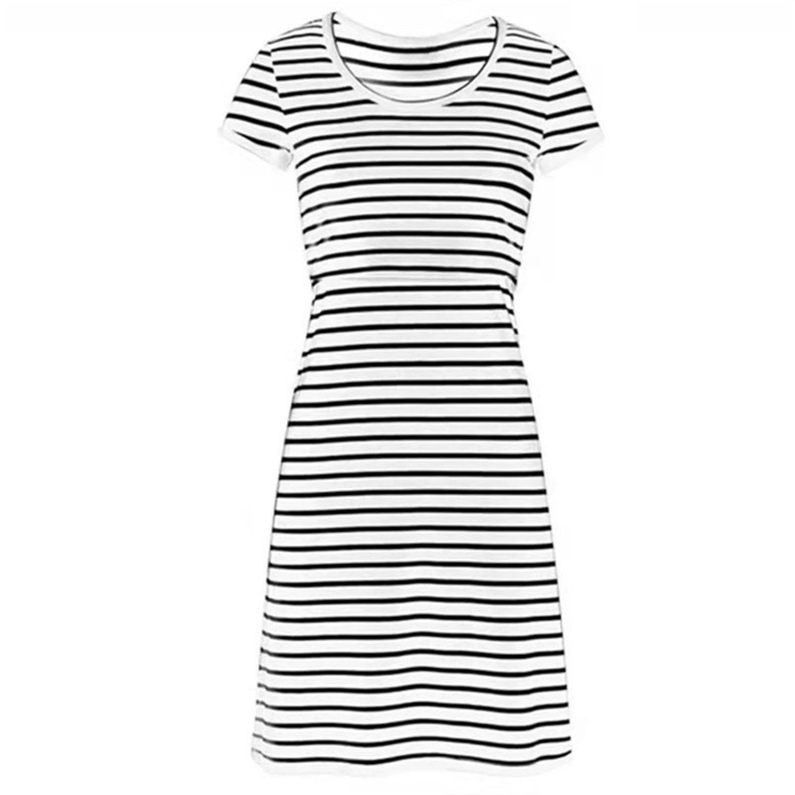 SuTry Pregnant Women's Delivery Short Sleeved Open Breastfeeding Round ...