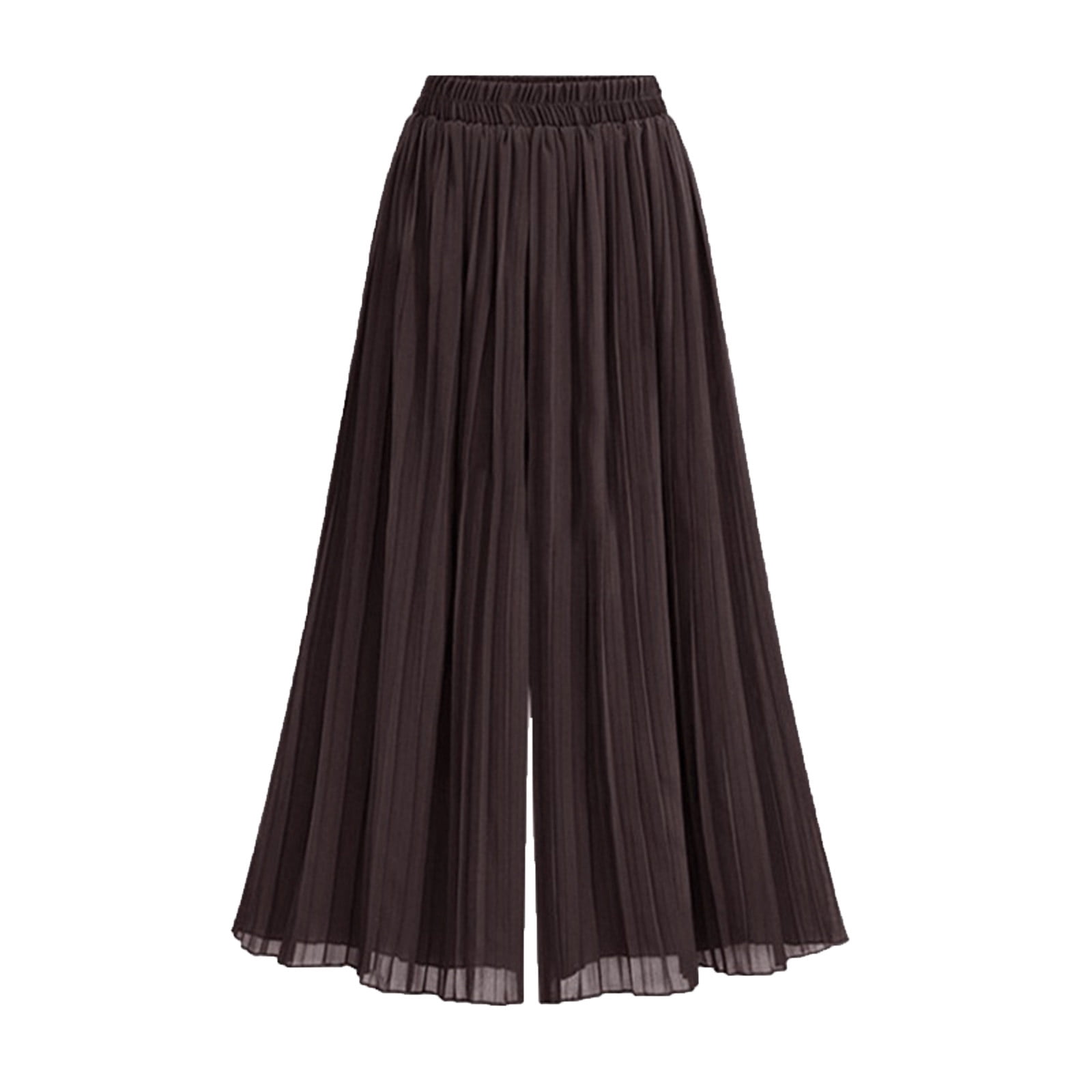 SuTry Women's Pleated Pants High Waisted Plus Wide Leg Elastic ...