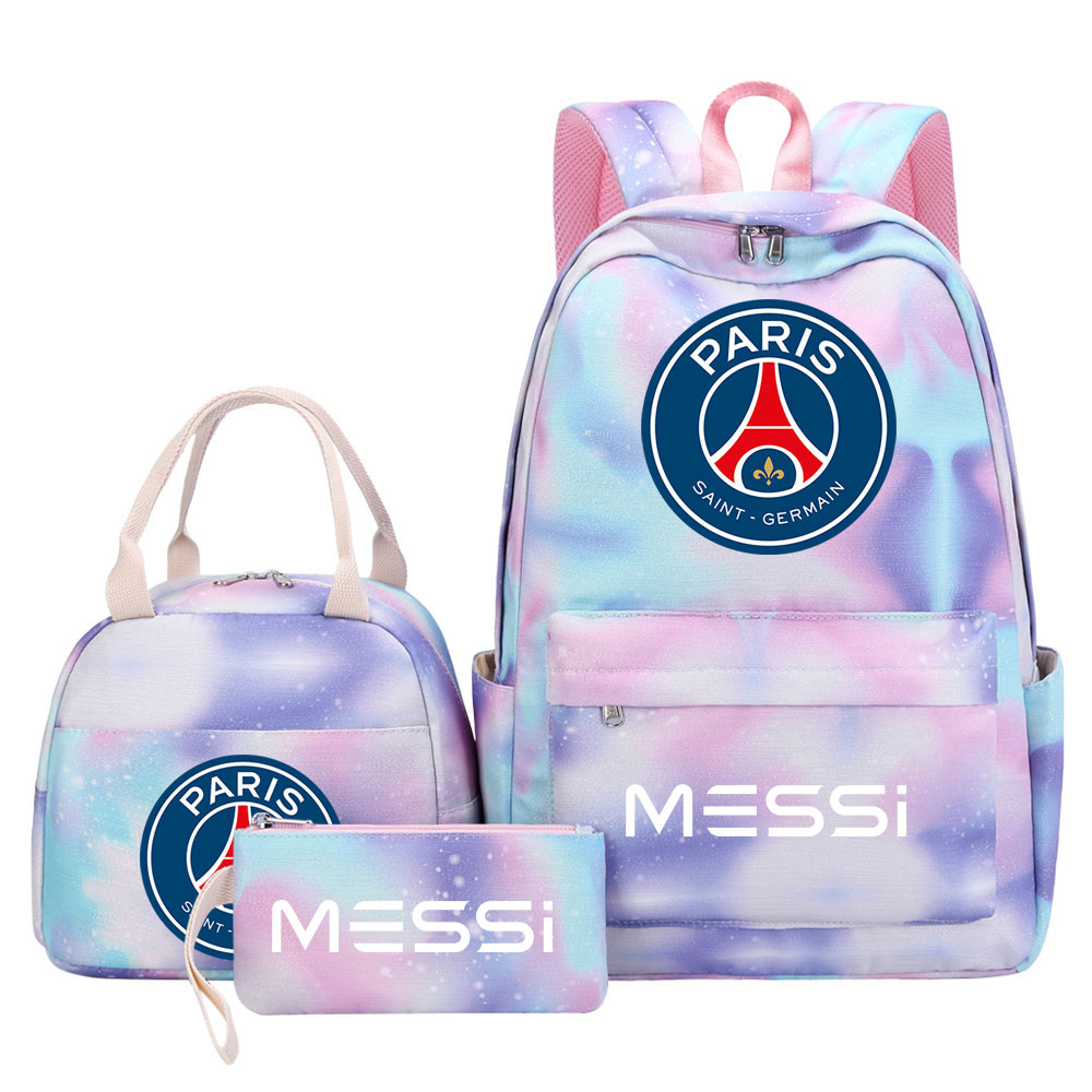 SuZedon Lionel Messi Cartoon Pattern Kids Backpack Set with Laptop ...