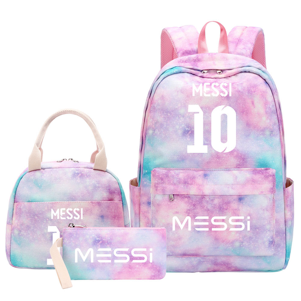 SuZedon Messi Lion Cartoon Backpack Set for Kids, Rainbow School Bag ...