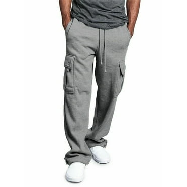 Vibes Men's Adjustable Bungee Cord Fleece Cargo Sweatpants, Relax Fit ...