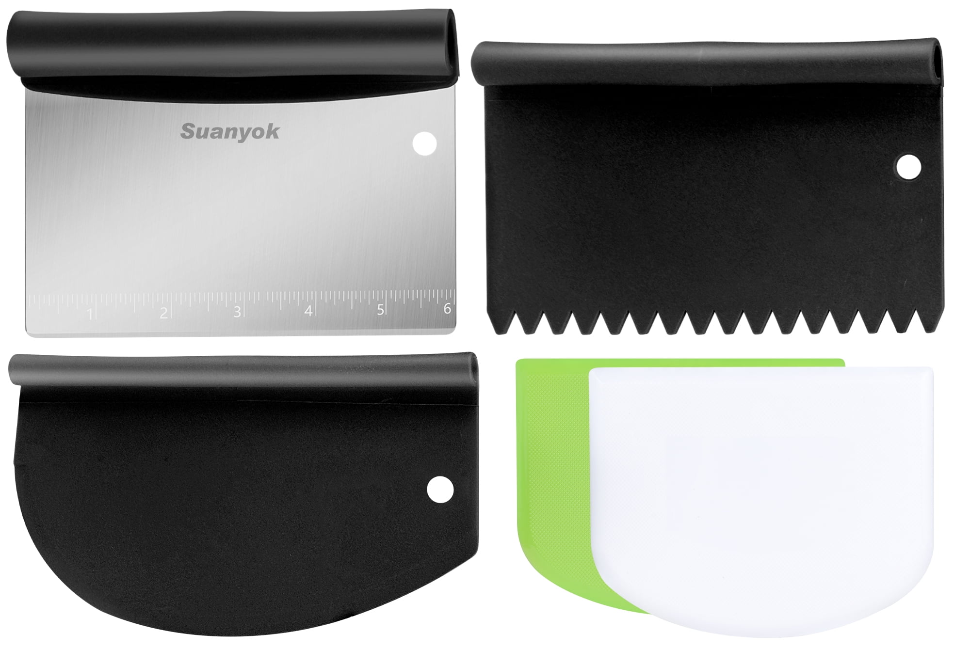 Suanyok Bench Scraper Food Vegetable Chopper,Stainless Steel Pizza ...