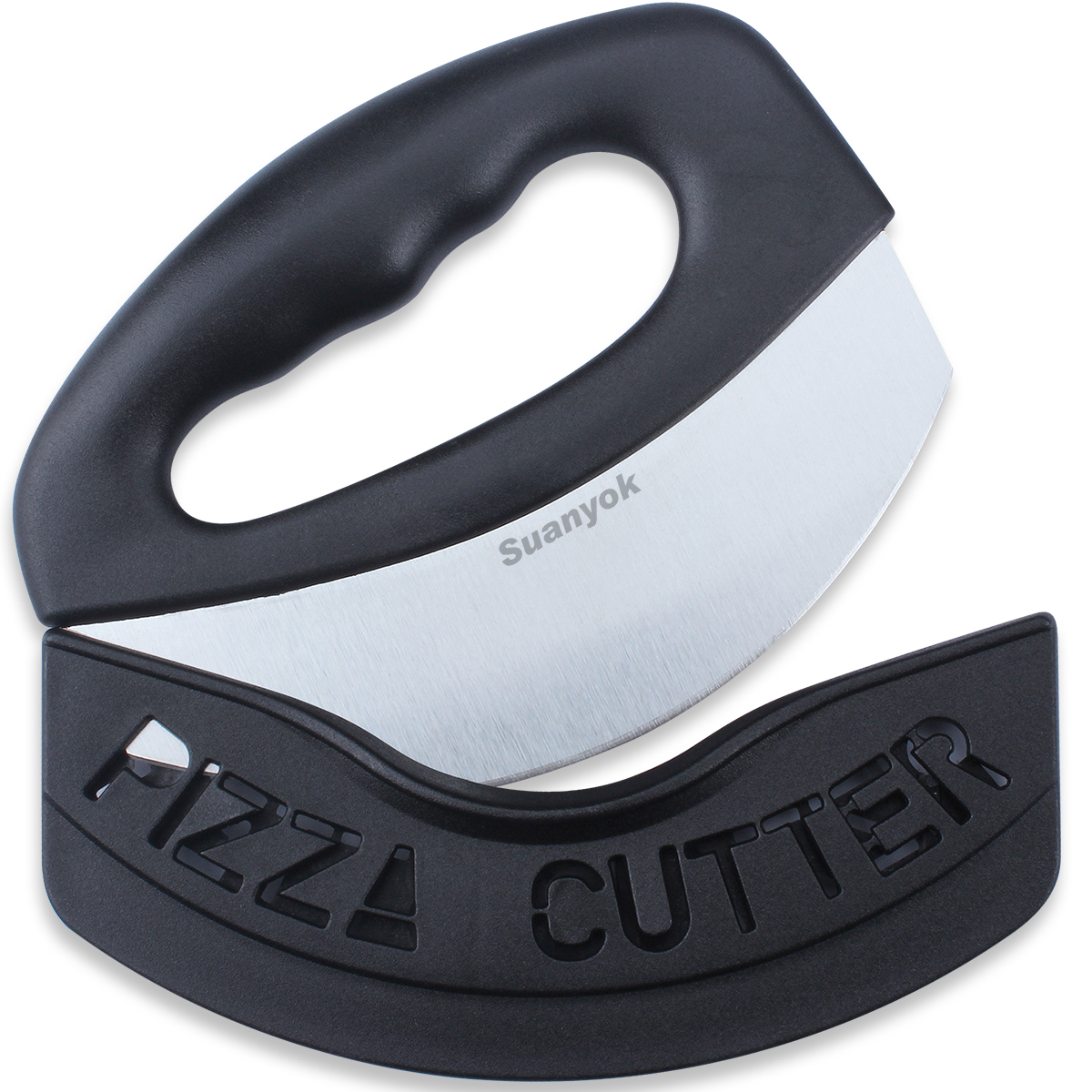Premium Pizza Cutter Food Chopper - Super Sharp Blade Stainless Steel ...
