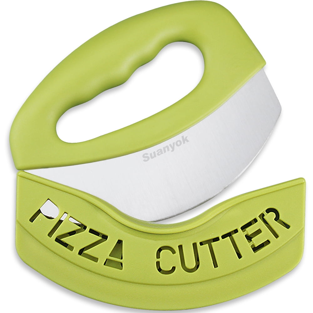 Suanyok Pizza Cutter Rocker, Stainless Steel Blade, Green, Food Chopper ...