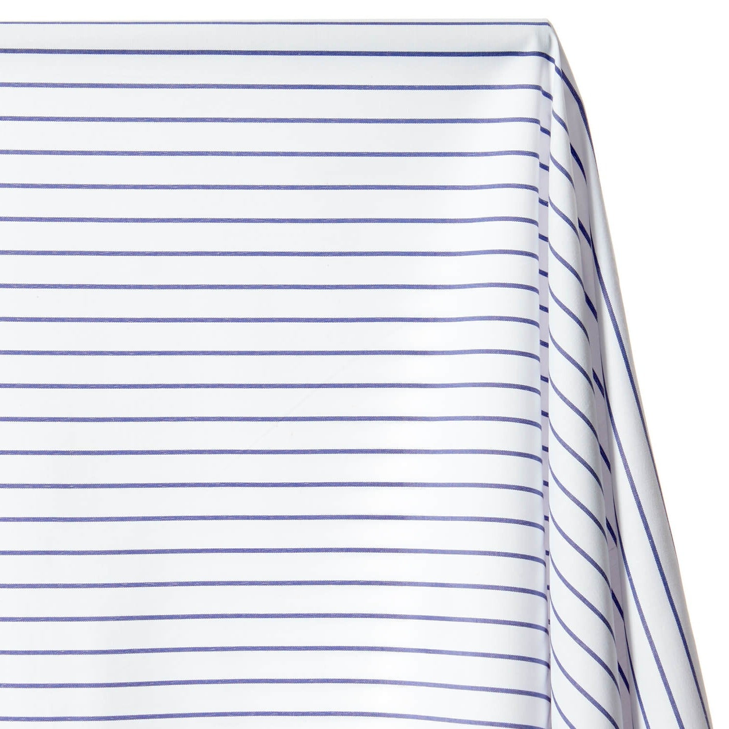 Suave 1/2" Pinstripe Shirting Poplin Fabric - Imperial Blue 58/59" By ...