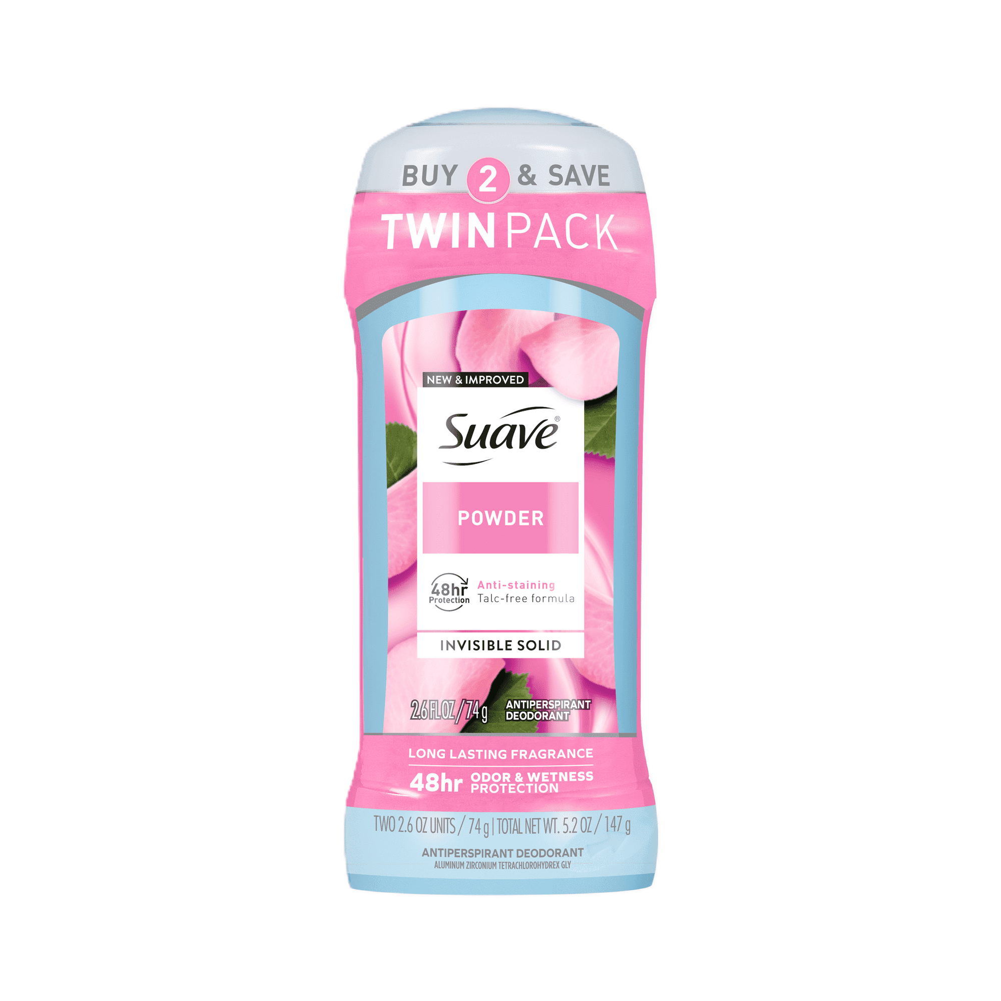 Suave Antiperspirant Deodorant For Women, 48hr Protection, Powder, 2.6 ...