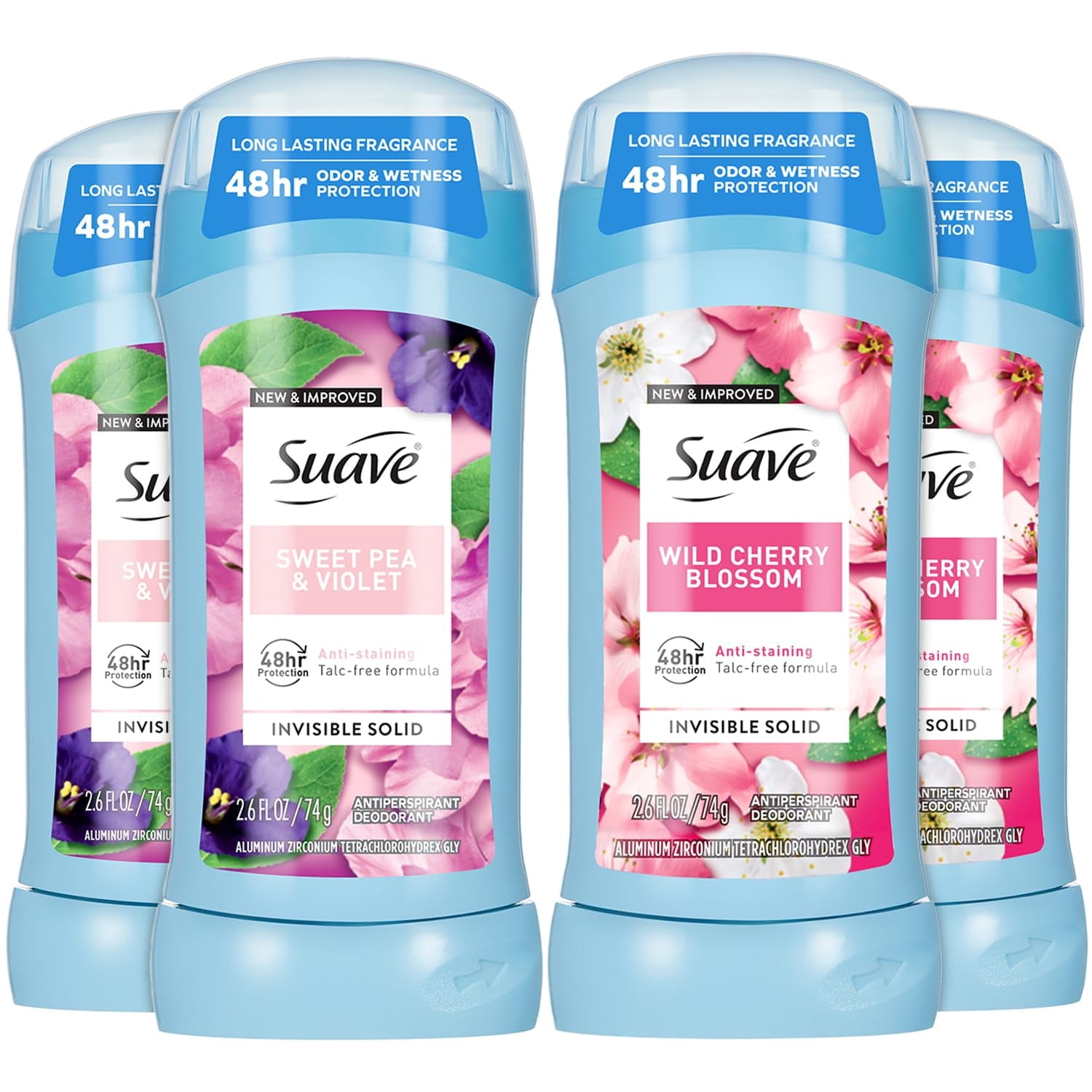 Suave Antiperspirant Deodorant for Women, Wild Cherry Blossom + Sweet ...