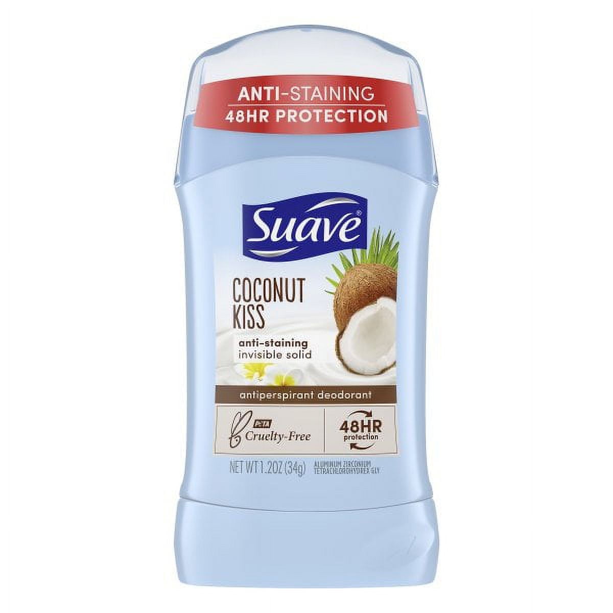 Suave Coconut Kiss Anti Staining Antiperspirant Deodorant 1.2 Oz ...