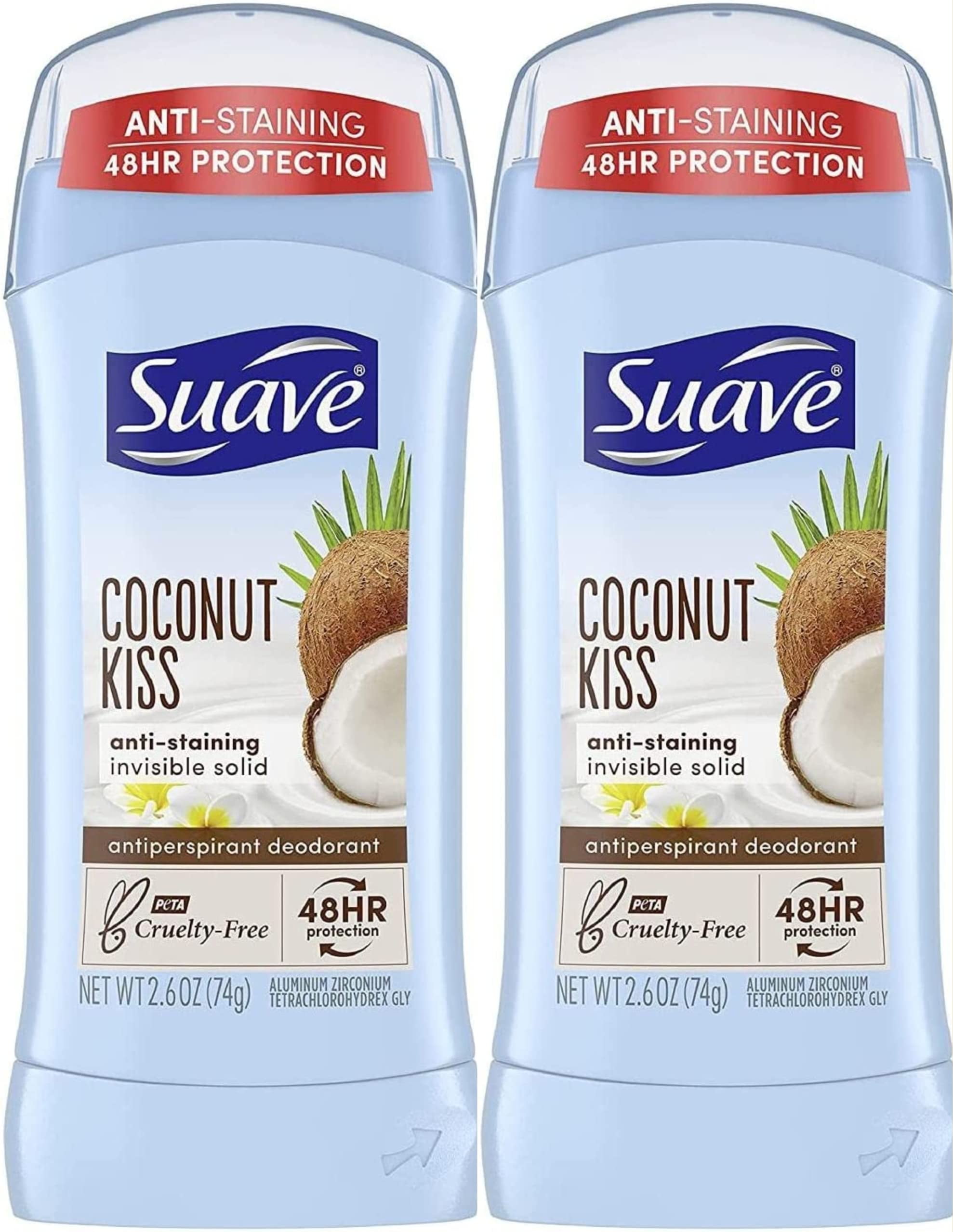 Suave Deodorant 2.6 Ounce 24Hr Coconut Kiss Invisible Solid (76Ml) (2 ...
