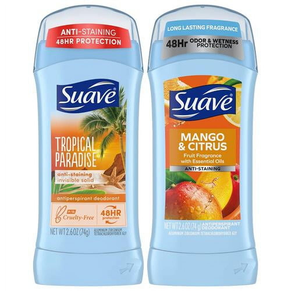 Suave Deodorant Antiperspirant For Women, Variety Pack – Tropical Paradise + Mango & Citrus ...