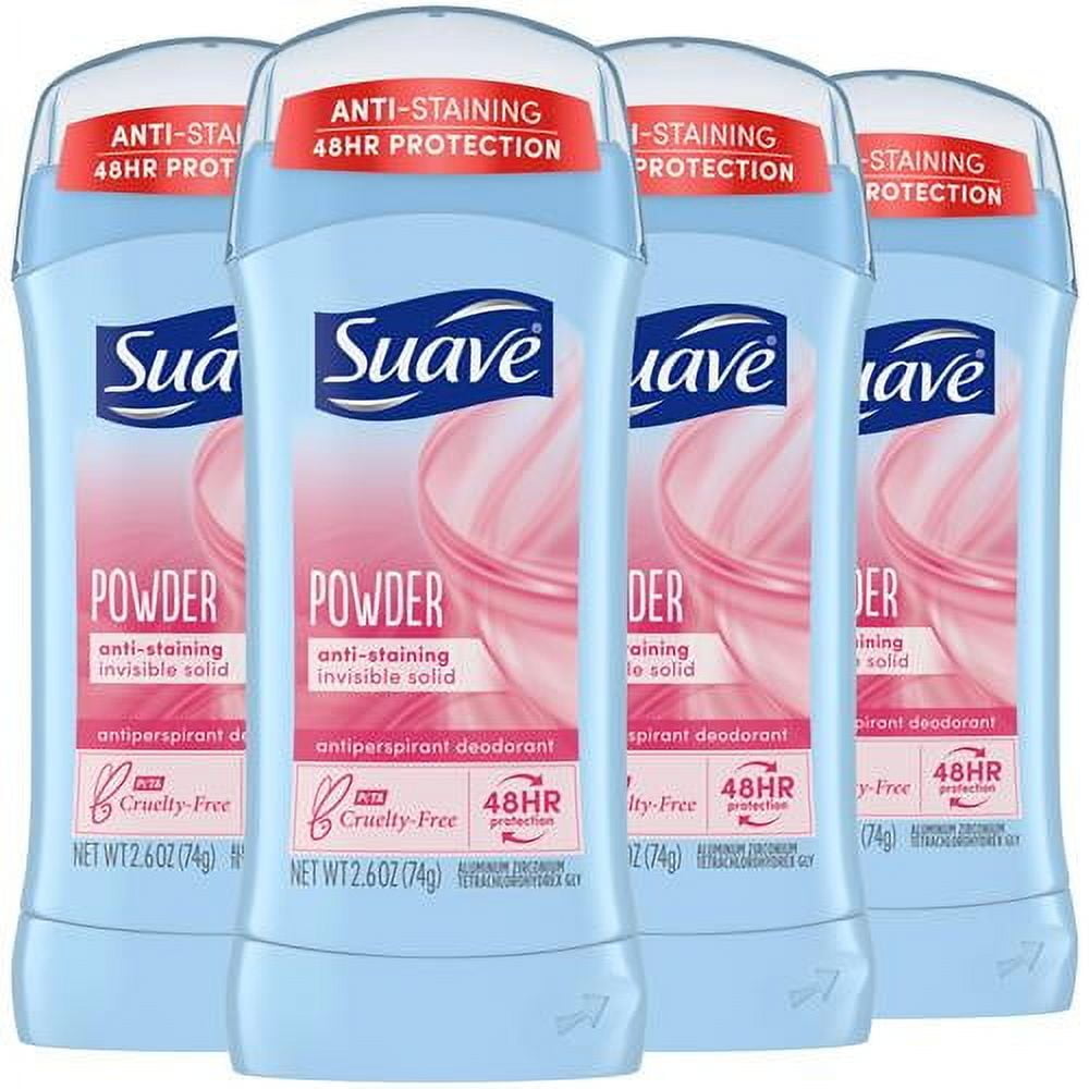 Suave Deodorant For Women, Powder Scent, 4-Pack – Antiperspirant ...