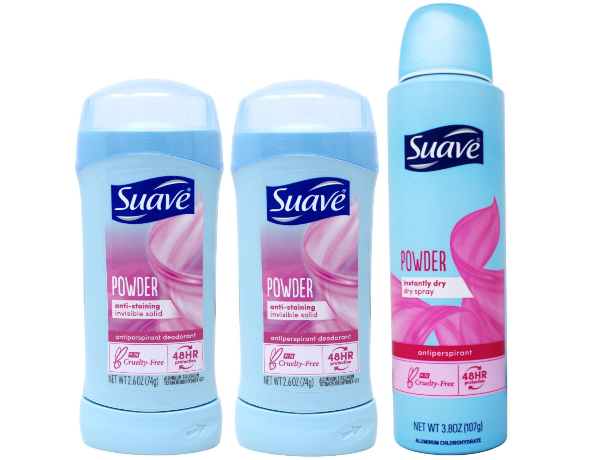 Suave Deodorant for Women, Powder Bundle – Invisible Solid ...