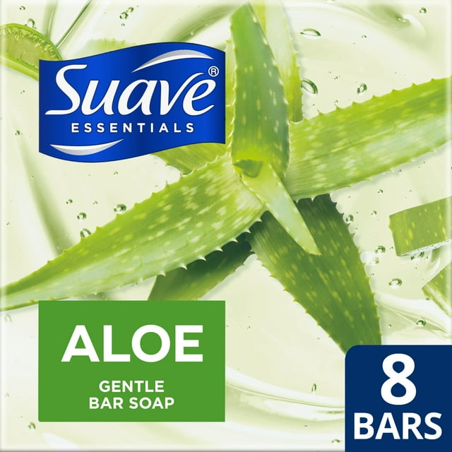 Suave Essentials Bar Soap, Aloe, 32 oz, All Skin Types 8 Count ...