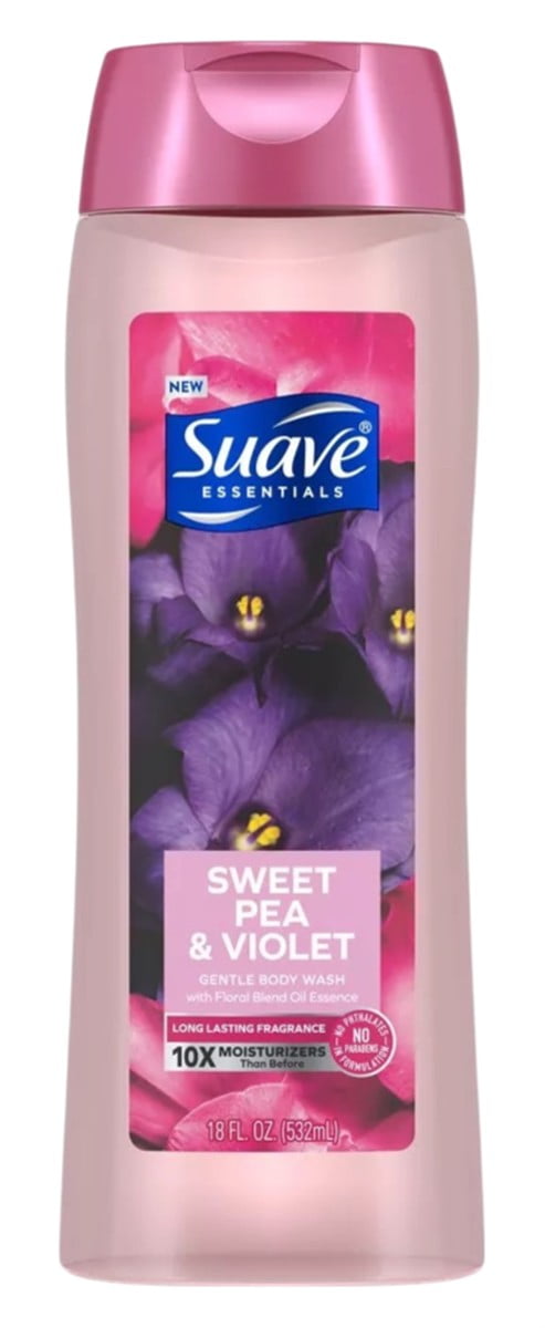 Suave Essentials Body Wash 18oz Sweet Pea + Violet (Pack of 3 ...