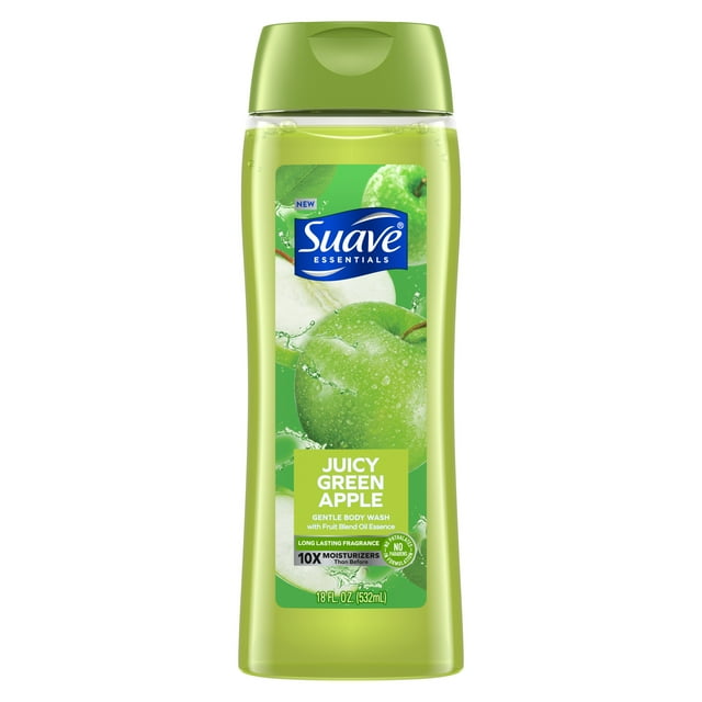 Suave Essentials Gentle Body Wash, Juicy Green Apple, All Skin Types 18 ...