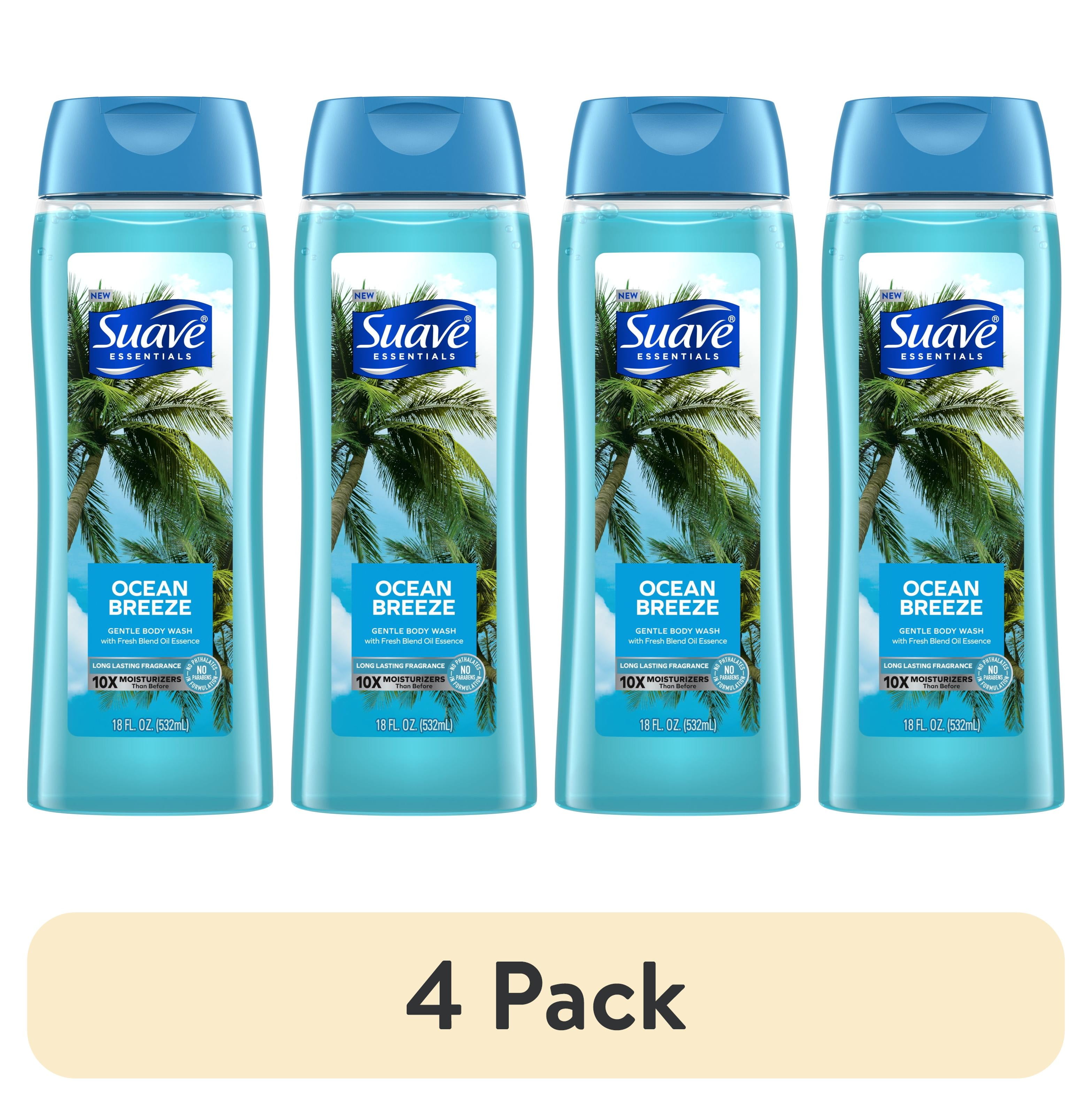 (4 pack) Suave Essentials Body Wash, Ocean Breeze, 18 oz - Walmart ...