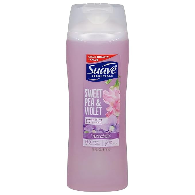 Suave Essentials Gentle Body Wash, Sweet Pea & Violet With a Floral Oil ...