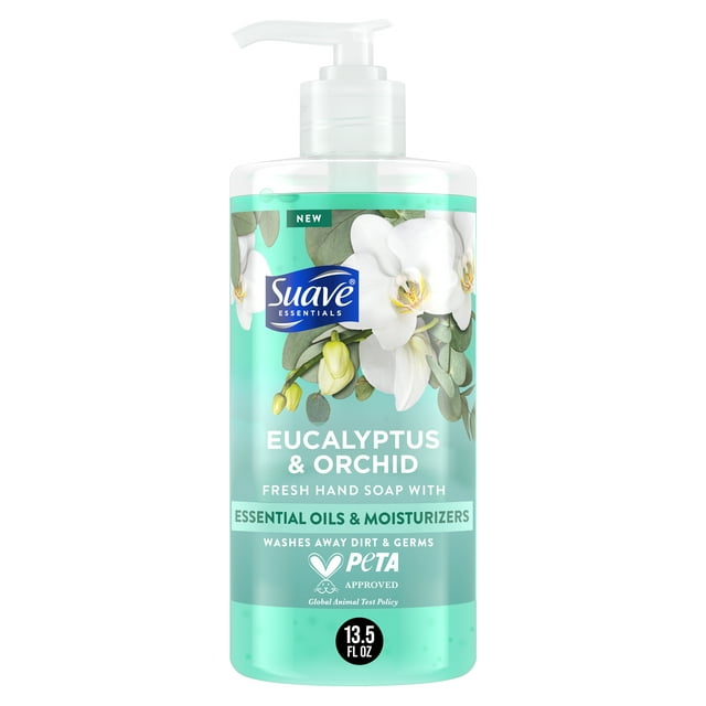 Suave Essentials Liquid Hand Soap, Refreshing Eucalyptus & Orchid, 13.5 ...