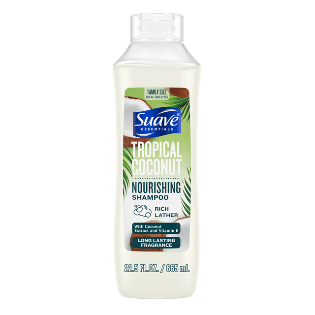 Suave Essentials Nourishing Shampoo, Tropical Coconut, Deep Clean, 22.5 ...