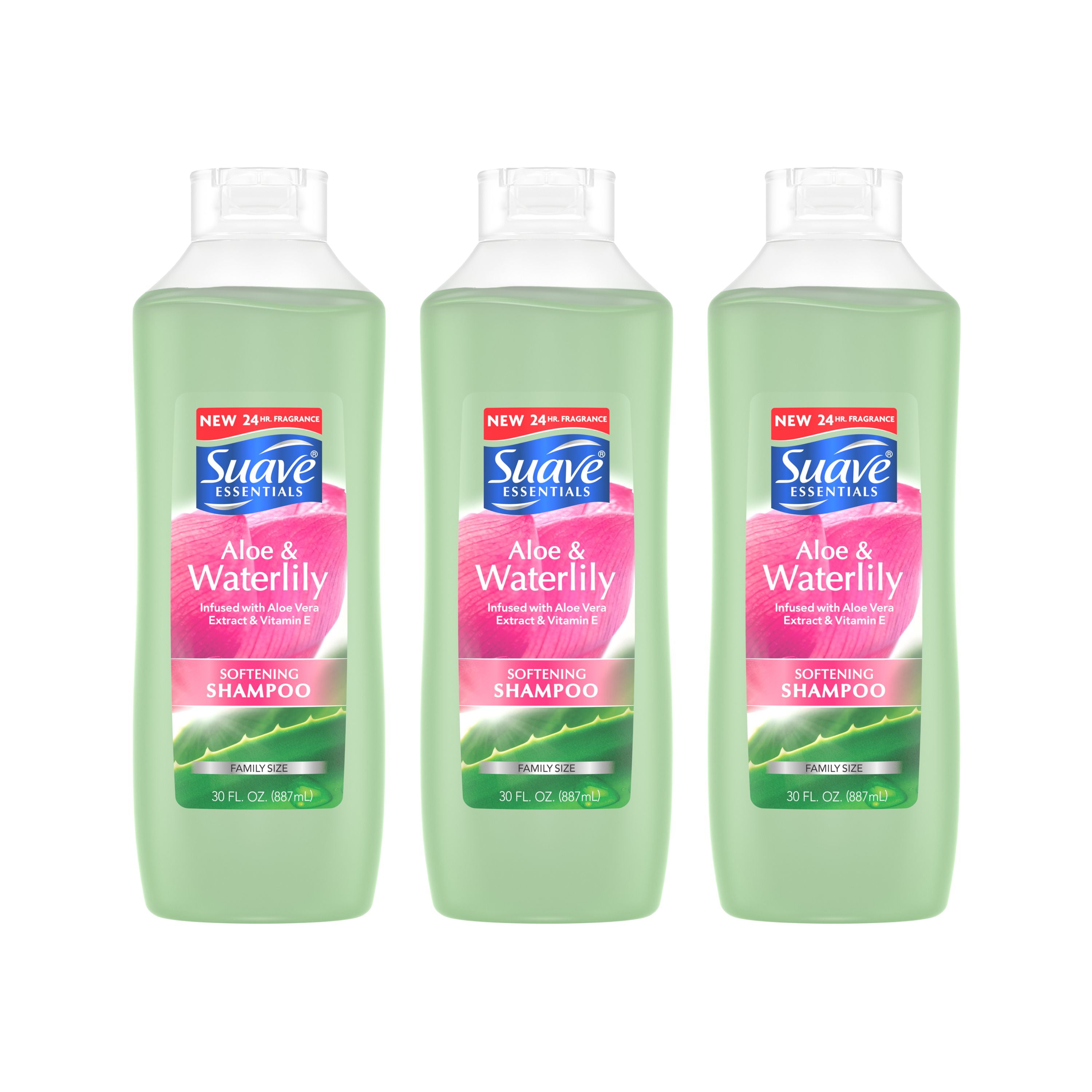 Suave Essentials Shampoo Aloe & Waterlily 30 oz, 3 count - Walmart.com