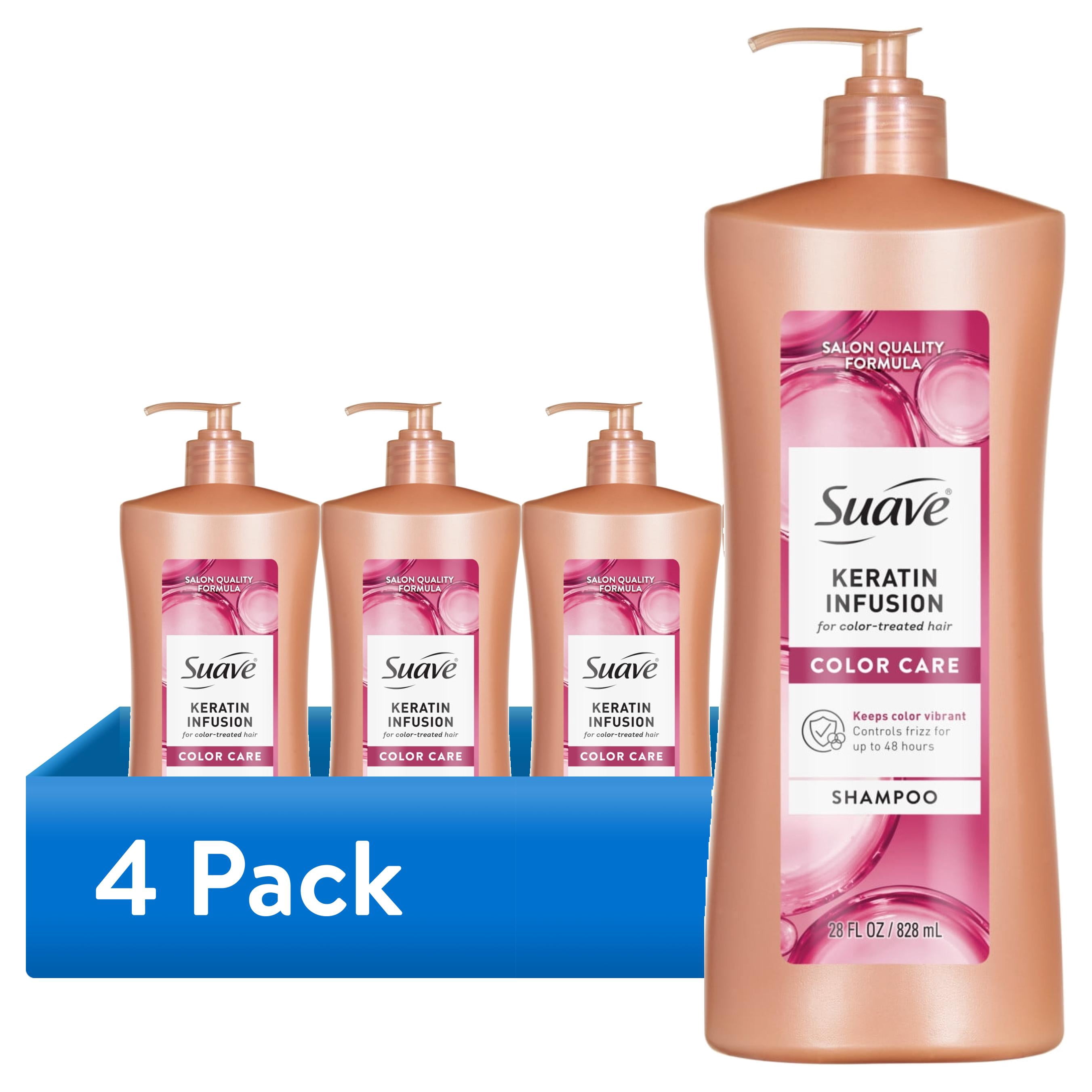 (4 pack) Suave Keratin Infusion Shampoo For Color Treated Hair, 48HR ...