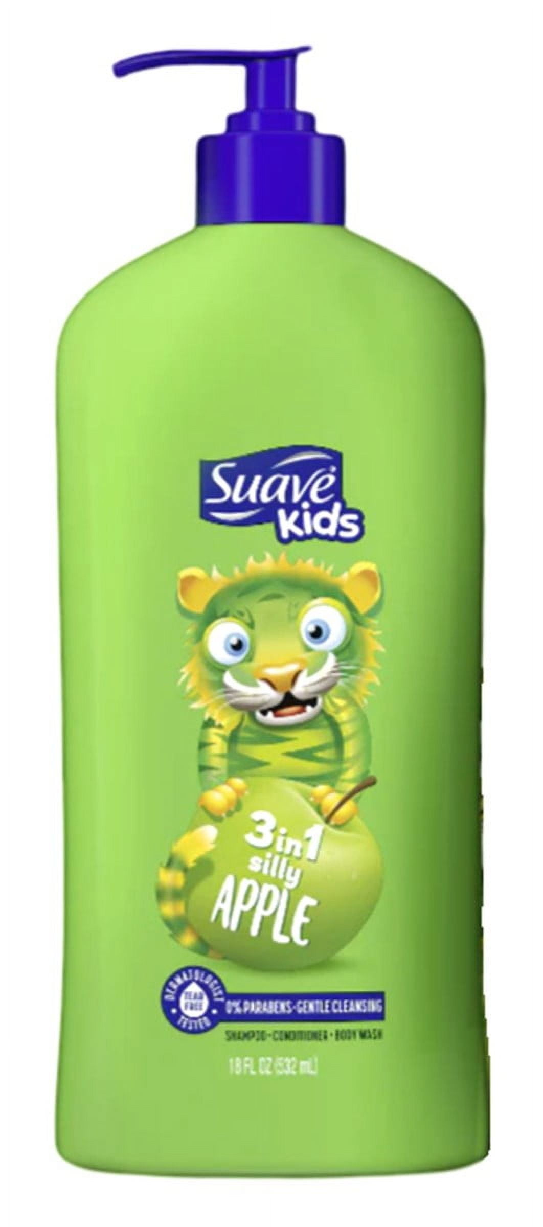 Suave Kids 3 In 1 Shampoo-Cond -Bodywash Silly Apple 18 Ounce (532ml ...