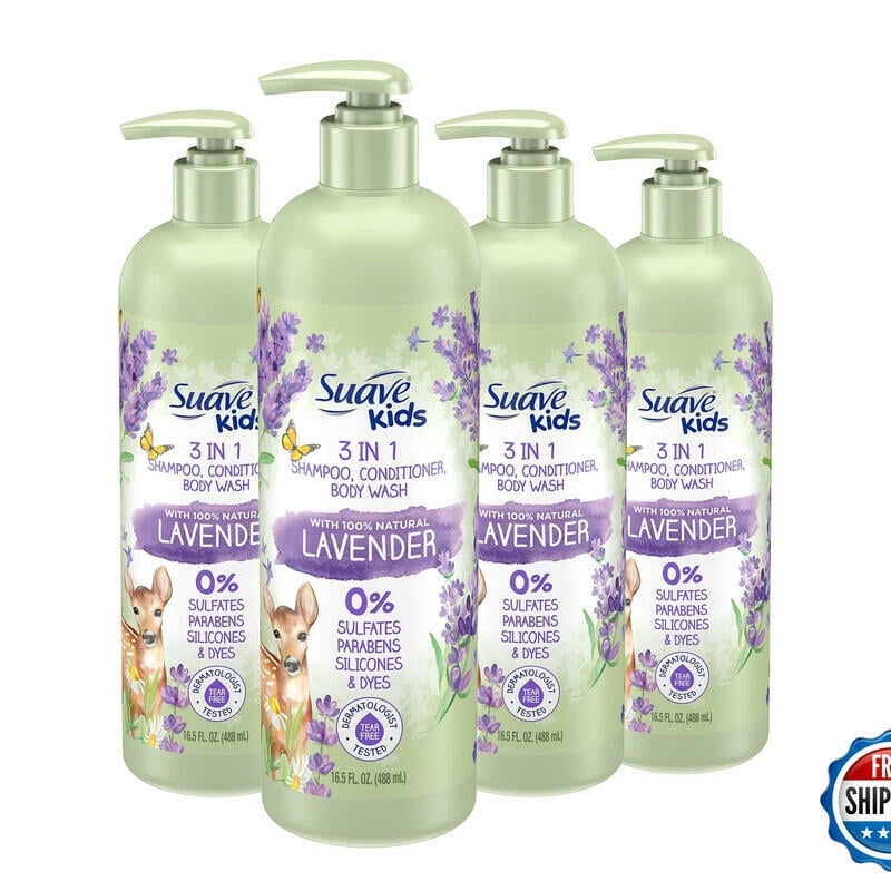 Suave Kids 3-in-1 Shampoo Conditioner & Body Wash, Lavender , Natural ...